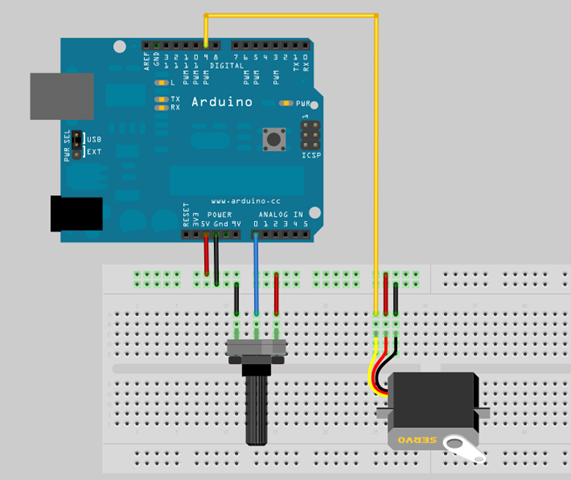 Cooper Maa Arduino 筆記 Lab16 使用可變電阻控制伺服馬達 